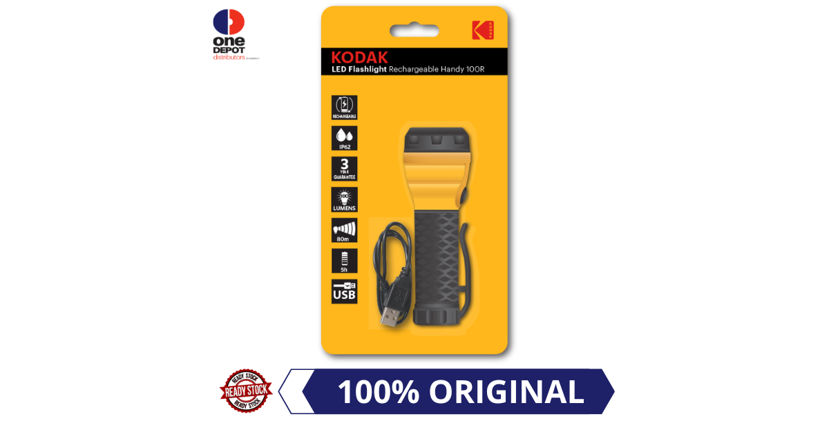Kodak LED Flashlight Rechargeable Handy 100R | One Depot Distributors